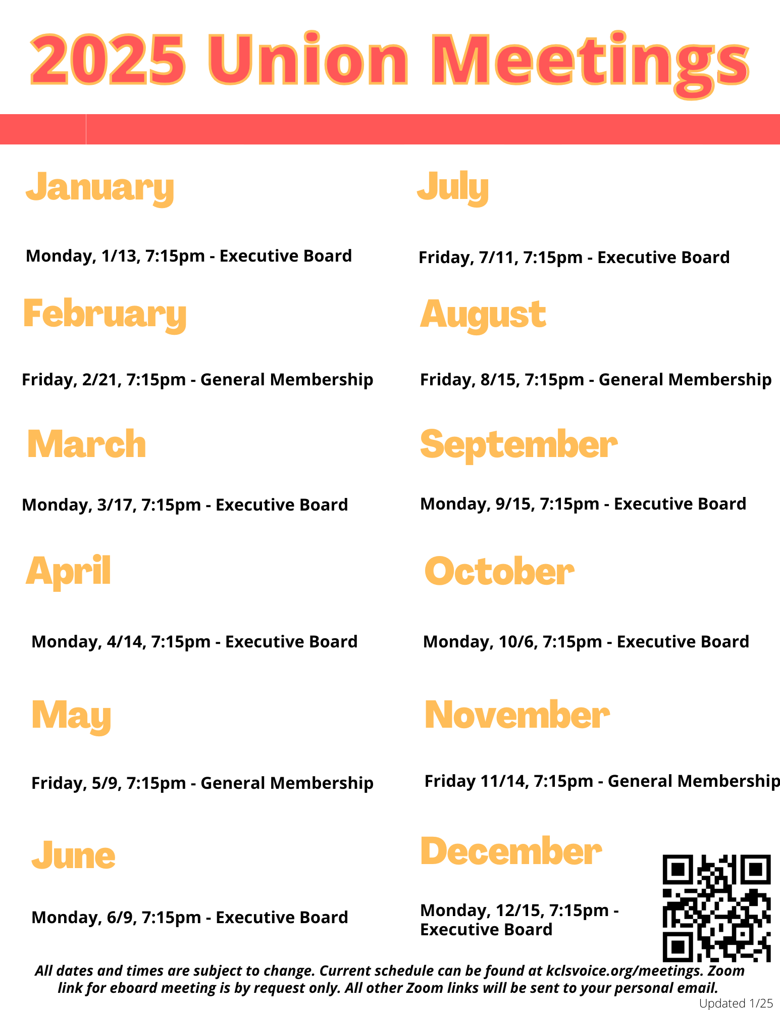 2025 Meetings – Local 1857 – King County Library System Employees